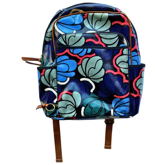 Fossil | Bags | Fossil Vibrant Floral Shiny Backpack With Blue And Pink ...